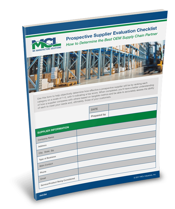 Prospective Supplier Evaluation Checklist | MCL